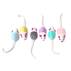 CHIWAVA 36 Pack 1.8 Inch Small Interactive Cat Toys Mice with Catnip Rattle Sound Mouse for Indoor Cats Kitten Play