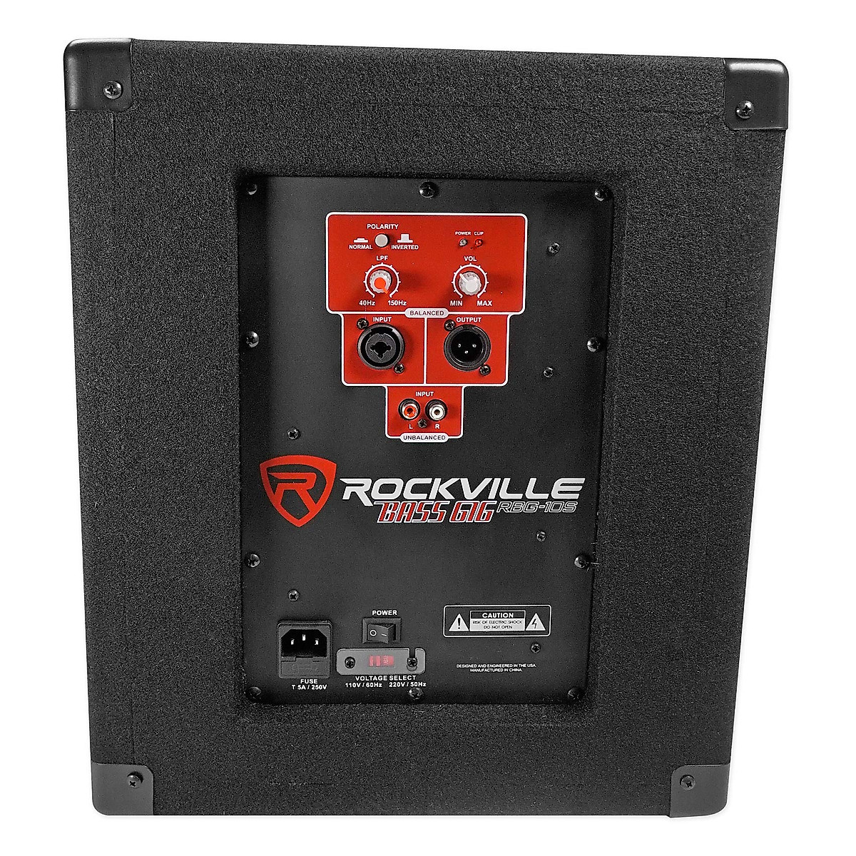 Rockville Bass Gig Active Powered PA Subwoofer DJ/Pro 1200 Watt, 10 inch (RBG10S), Black