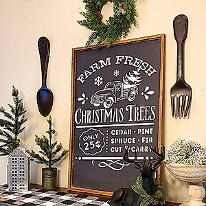 10 Pieces Christmas Stencils Reusable, 8 X 11 Inch Holiday Farm Fresh Christmas Tree Stencils for Painting on Wood Sign DIY Crafts Fabric Canvas Winter Decor (10pcs A4 chrismtas-old)