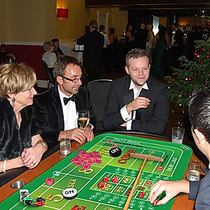 GSE Games & Sports Expert Professional Casino Craps Tabletop Layout Mat with Carrying Bag, Non-Slip Rubber Craps Dice Game Table Top Mat for Family/Friends Parties, Casino Night