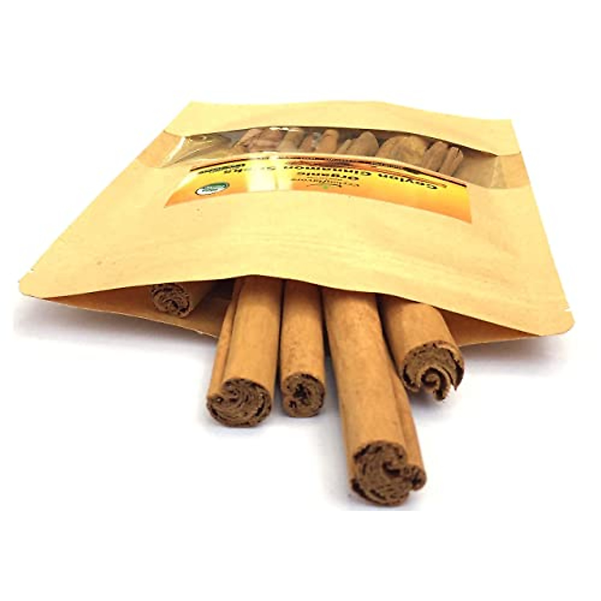 Organic Ceylon cinnamon sticks, True or Real Cinnamon, Premium Grade, Harvested from a USDA Certified Organic Farm in Sri Lanka 1 oz / 28 g (3" cut 6 to 7 sticks)