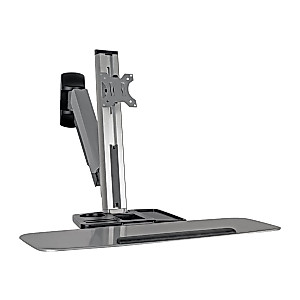 Tripp Lite Wall Mount for Sit Stand Desktop Workstation Height-Adjustable Standing Desk, Single Display (WWSS1332W),Silver