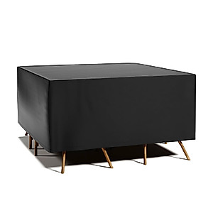 FKLUG Outdoor Patio Furniture Set Cover-Lawn Dining Table and Chairs Set Cover,Couch Waterproof Cover,Outside UV Resistant Snow Protection Cover,Fits up to 64L x 64W x 28H inches