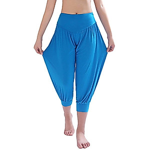 LKXHarleya Women Modal Harem Yoga Pants Loose Casual Fold Over Pilates Capri Pants Yoga Pants