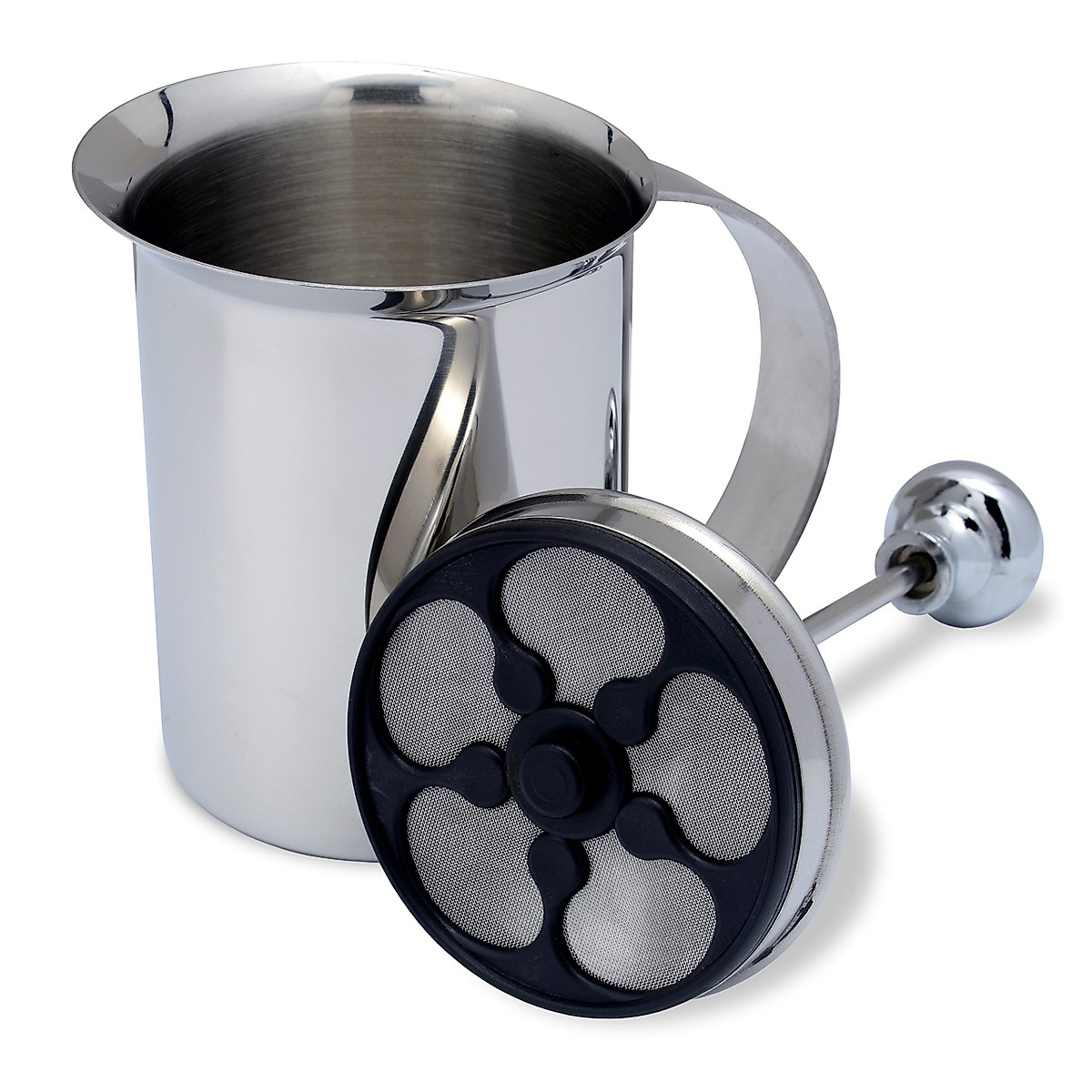 Bellemain Milk Frother Handheld, Thick, Creamy Milk Foam Maker, Warm & Cold Milk Foamer | Stainless Steel Hand Held Frother for Coffee, Latte, Cappuccino, Frappe, Matcha, Hot Chocolate, 14 oz.