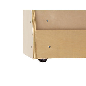 ECR4Kids Double-Sided Mobile Book Display with Storage, Classroom Bookshelf, Natural