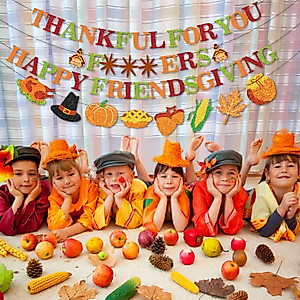 Happy Friendsgiving Banner, Friendsgiving Party Decorations Thankful for You Banner Thanksgiving Banner for Thanksgiving Friendsgiving Party Decorations