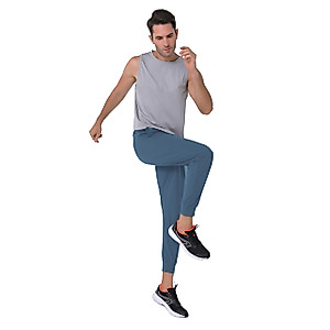 AbleTree 27" Inseam Athletic Jogger Pants for Short Men 7/8 Quick Dry Workout Tapered Stretch Sweatpants Casual