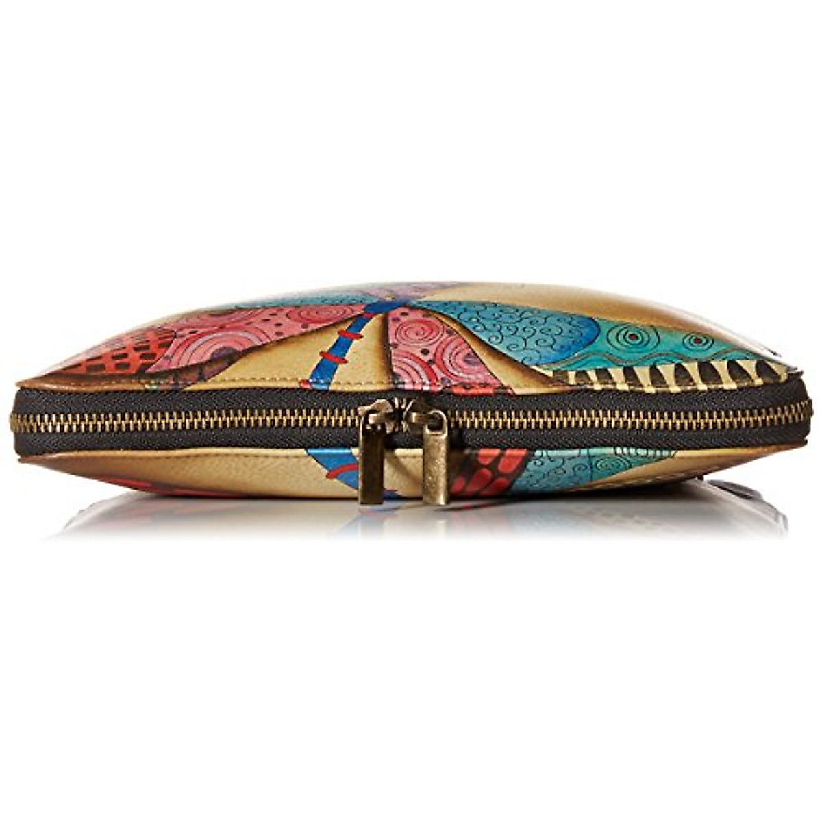 Anna by Anuschka womens Hand Painted Women's Extendable Anna Anuschka Women s Leather Expandable Crossbody Dancing Dragonfly, Dancing Dragonfly, One Size US