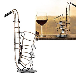 Horoper Decor Wine Holder Wine Rack, Wine Bottle Holder Metal Figurines Saxophone Practical Crafts Home Decoration Accessories,Wine Bottle Storage, Home Bar Decor Crafts