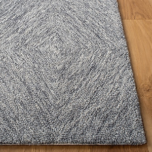 SAFAVIEH Metro Collection Area Rug - 8' x 10', Grey, Handmade Wool, Ideal for High Traffic Areas in Living Room, Bedroom (MET105F)