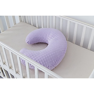 DONOMILO Minky Dots Nursing Pillow Cover, Case Plush Breathable Breastfeeding Pillow Slipcover Fits Nursing Pillow, Super Soft Snug Positioners for Baby Boy Baby Girl (Lavender)
