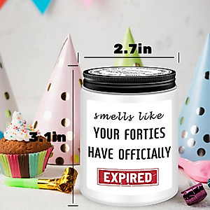 NANOOER 40th Birthday Gifts for Women, 40th Birthday Candles Gifts for Her, Your 40s Have Expired, 40 Year Old Birthday Gift Ideas, Funny Birthday Gifts for Women, Vanilla Buttercream Scent Candle