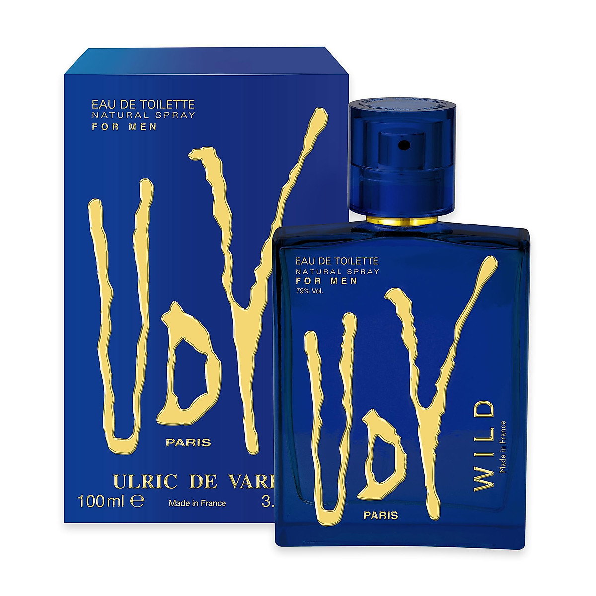 Ulric De Varens Wild Eau De Toilette for Men - Young, Energetic, and Confident- Bold and Fearless Notes of Rosemary, Elemi, Patchouli, and Sandalwood-Make an Unforgettable Impression - 3.4 Fl Oz