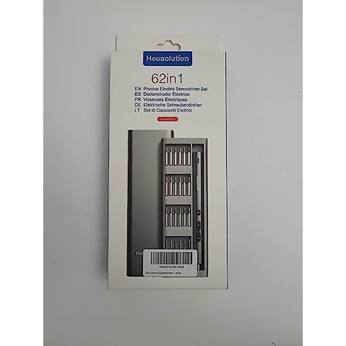 Housolution Mini Electric Screwdriver, 62 In 1 Magnetic Screwdriver with 48PCs Bits Small Cordless Electric Screwdriver Kit With Led Light, Handy Repair Tool for Phone Watch Camera Laptop, Gray