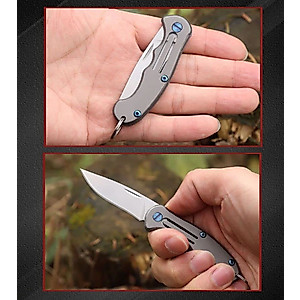 VSL VANSLENSON Small Folding Knife Mini EDC Pocket Knife 2 inch Stainless Steel Knife Gray (2)