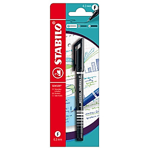 STABILO Fineliner with Cushioned F-Tip - Sensor F - Pack of 1 - Black