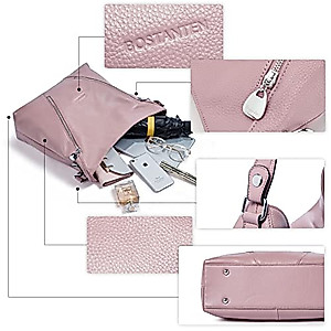BOSTANTEN Women Leather Handbag Designer Ladies Hobo Purses Shoulder Bags Pink