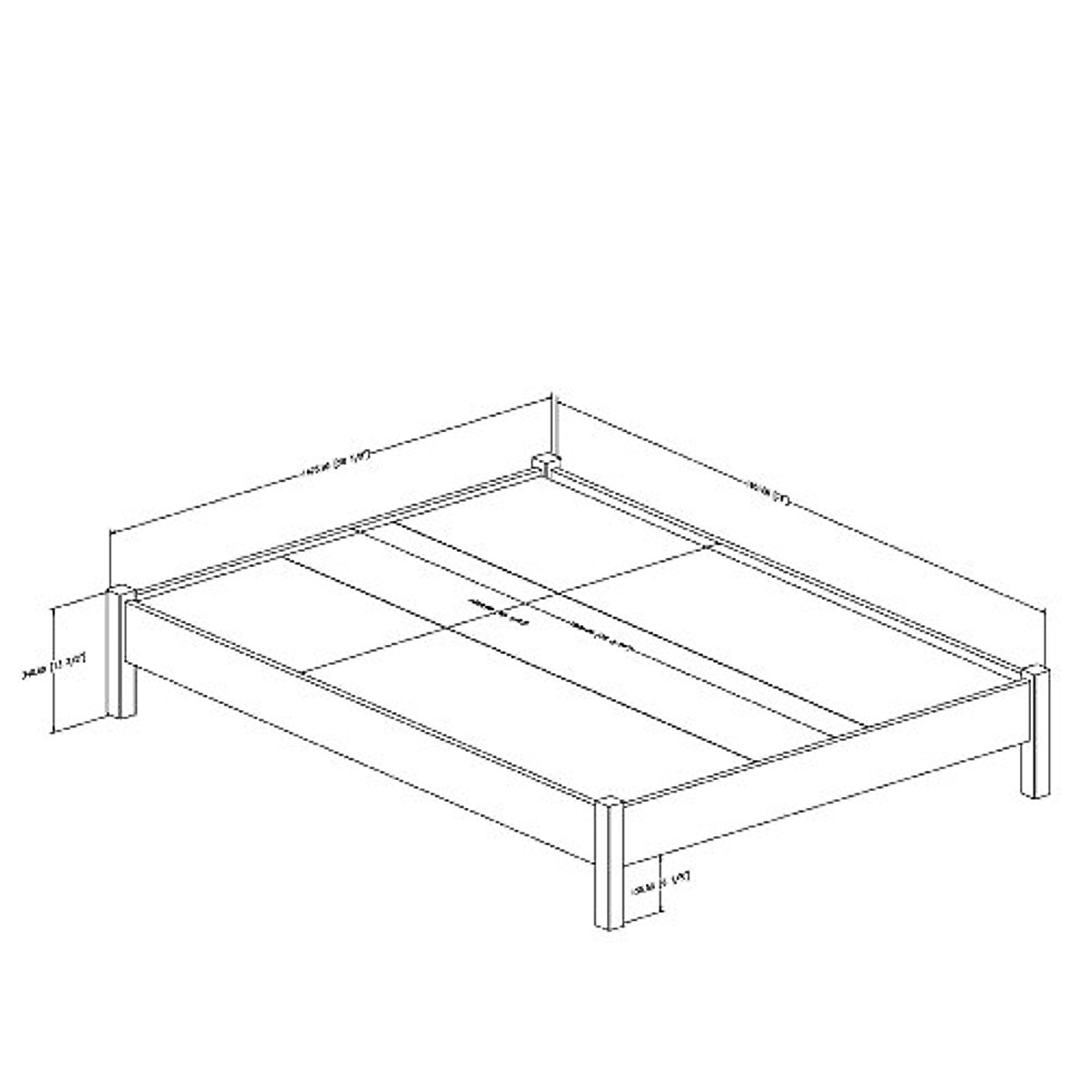 South Shore Step One Platform Bed, Full 54-in, Pure White