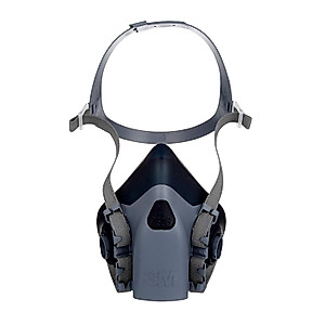 3M Reusable Respirator Half Facepiece 7503, NIOSH, 3M Cool Flow Valve, Dual Airline Supplied Air Compatible, Integrated Dropdown Suspension, Bayonet Connections, For Chemical Handling, Painting, Large
