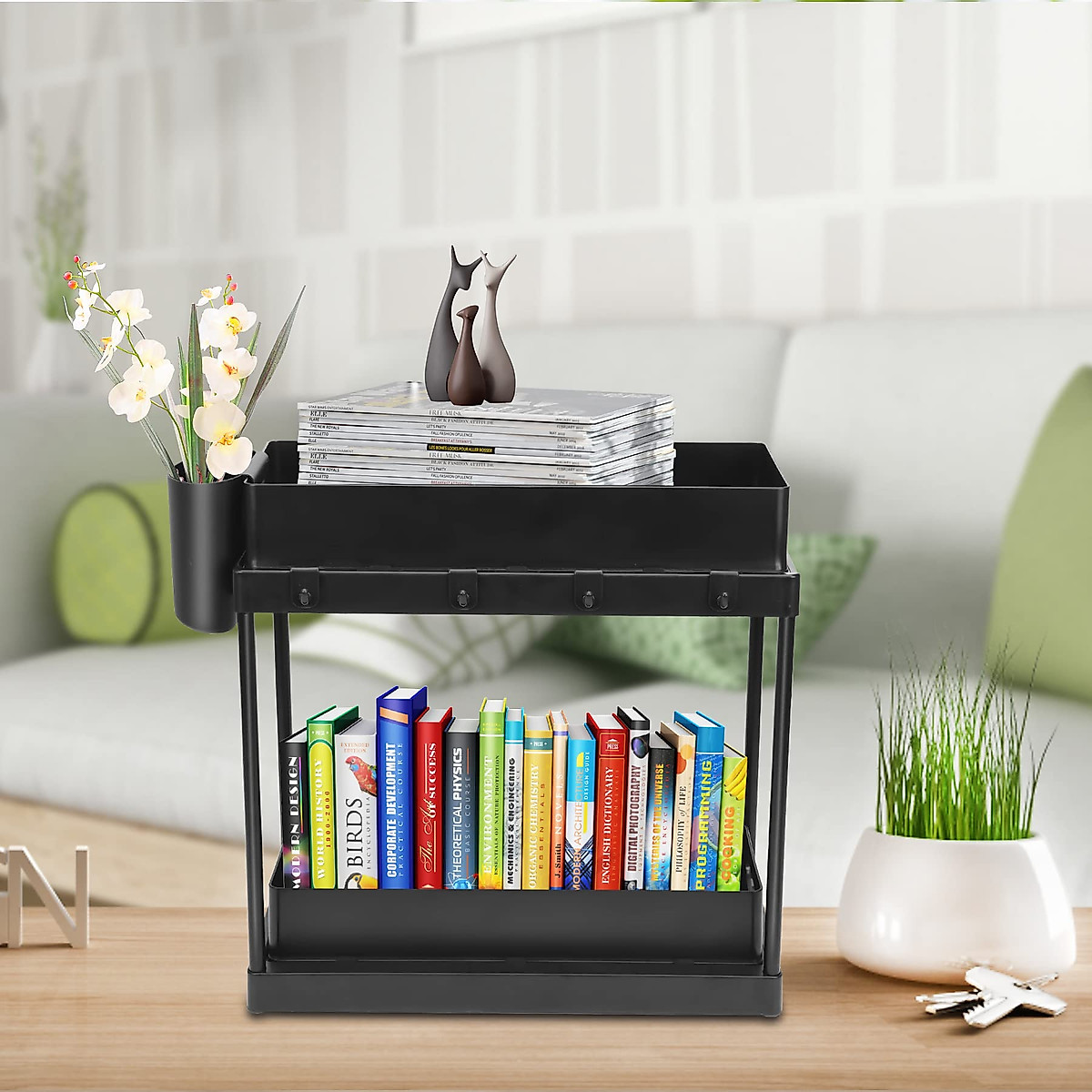 Zology Under Sink Organizer,Multi-purpose Kitchen Organizer and Storage 2-Tier Under the Cabinet Shelf Organization for Kitchen Bathroom and Bedroom