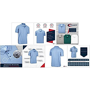 Premium Wear Boys High Moisture Wicking Polo T Shirts | Light Blue - Large