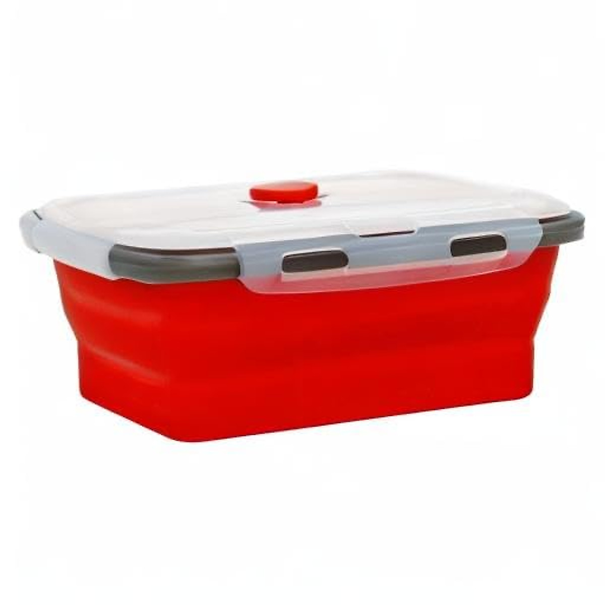 CARTINTS Set of 3 Collapsible Food Storage Containers with Lids, Collapsible Silicone Bowls, Silicone Lunch Containers, For Meal Prep, Camping, Travel, Microwave and Freezer Safe,500ml,Red