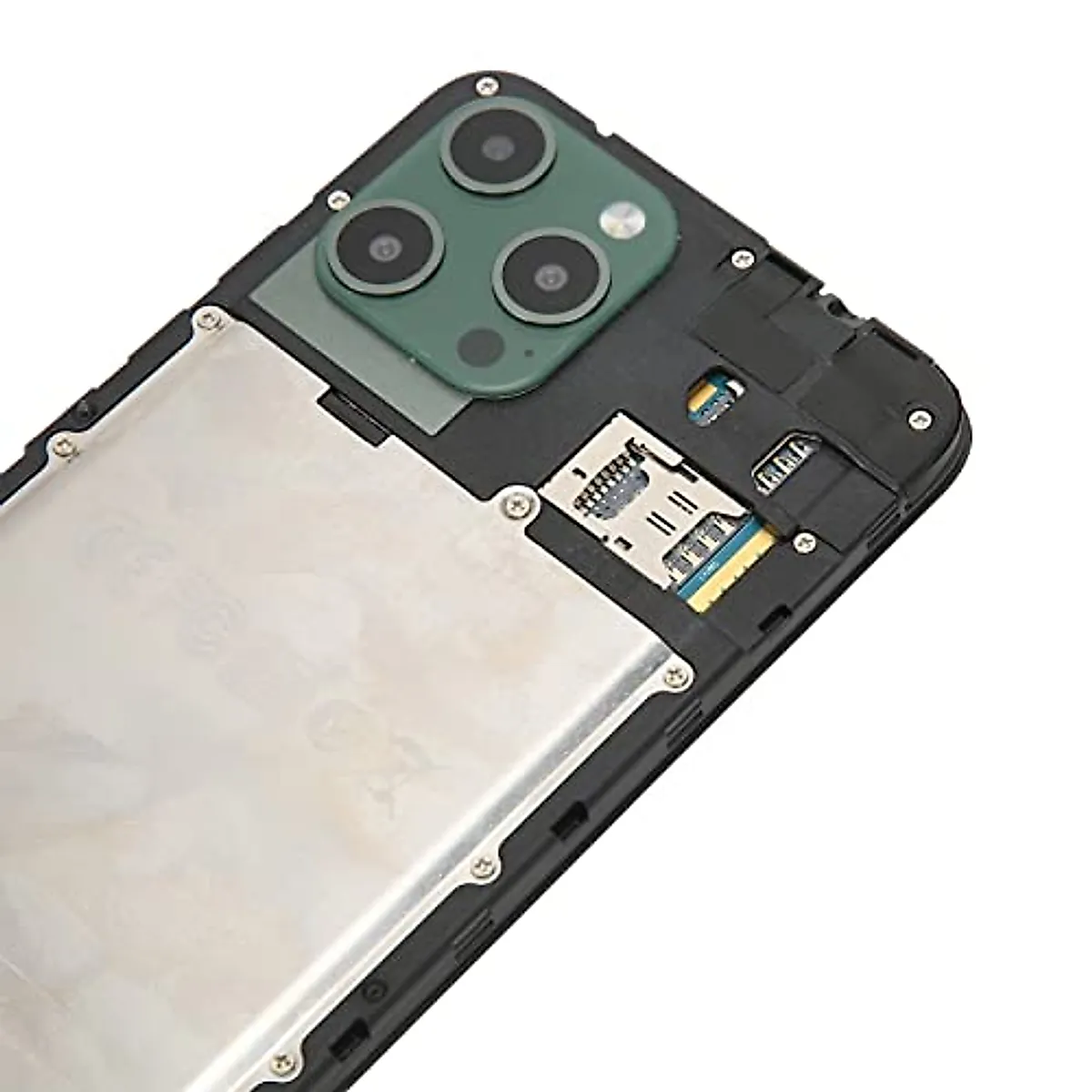 I14pro max Unlocked Smartphone 4G, Unlocked Cell Phone with 6.1 Inch LCD 720P IPS HD Screen, Support Dual Camera, Face Unlock, Dual SIM 3G Mobile Phone, MTK6737, 4G 48G, Dual Band 5G WiFi(Dark Green)