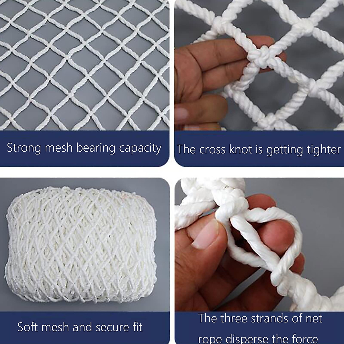 DRISSA Child Safety Net White Rope Net Construction Safety Net 6mm Thick 10cm Mesh. Various (Size:2x4m)
