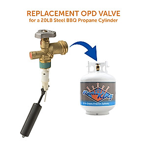 Flame King OPD Propane Tank Service Overfill Protection Valve for Standard 20 LB Pound Grill Cylinder