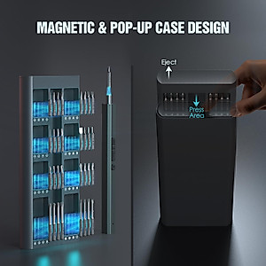 82 in 1 Hancaner Mini Electric Screwdriver, Electronics Precision Screwdriver Set with 64 Magnetic Bits, Small Precision Screwdriver Rechargeable With 3 LED Delivers 200RPM for Phone/Laptop/Watch