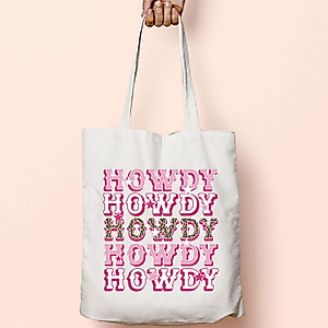 TOBGB Howdy Gift Howdy Inspired Tote Bag Howdy Western Gifts Western Country Southern Cowgirl Gifts Western Tote Bag (Howdy Tote)