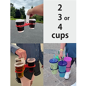CarryAround Fold Away Cup Carrier/Caddy [Made in UK] Take-Out Coffee Soft Drink Pint Beer Beverage Holder, Sturdy Reusable Pocket Size, Festival Sports Gigs - Easy & Safe - hot Drinks, 2,3,4 Cups
