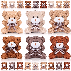 24 Pack Mini Bear Toys Bulk Plush Stuffed Animals Jointed Doll 3.15 Inch Bear Keychain for Teens Girls Adult Birthday Wedding Graduation Gift Decoration Party Favor Backpack DIY Pendant (Stylish)