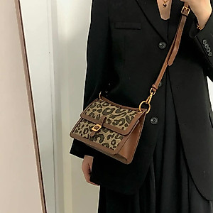 Leopard Print Purse Cheetah Crossbody Shoulder Bag Vegan Leather Handbag for Women