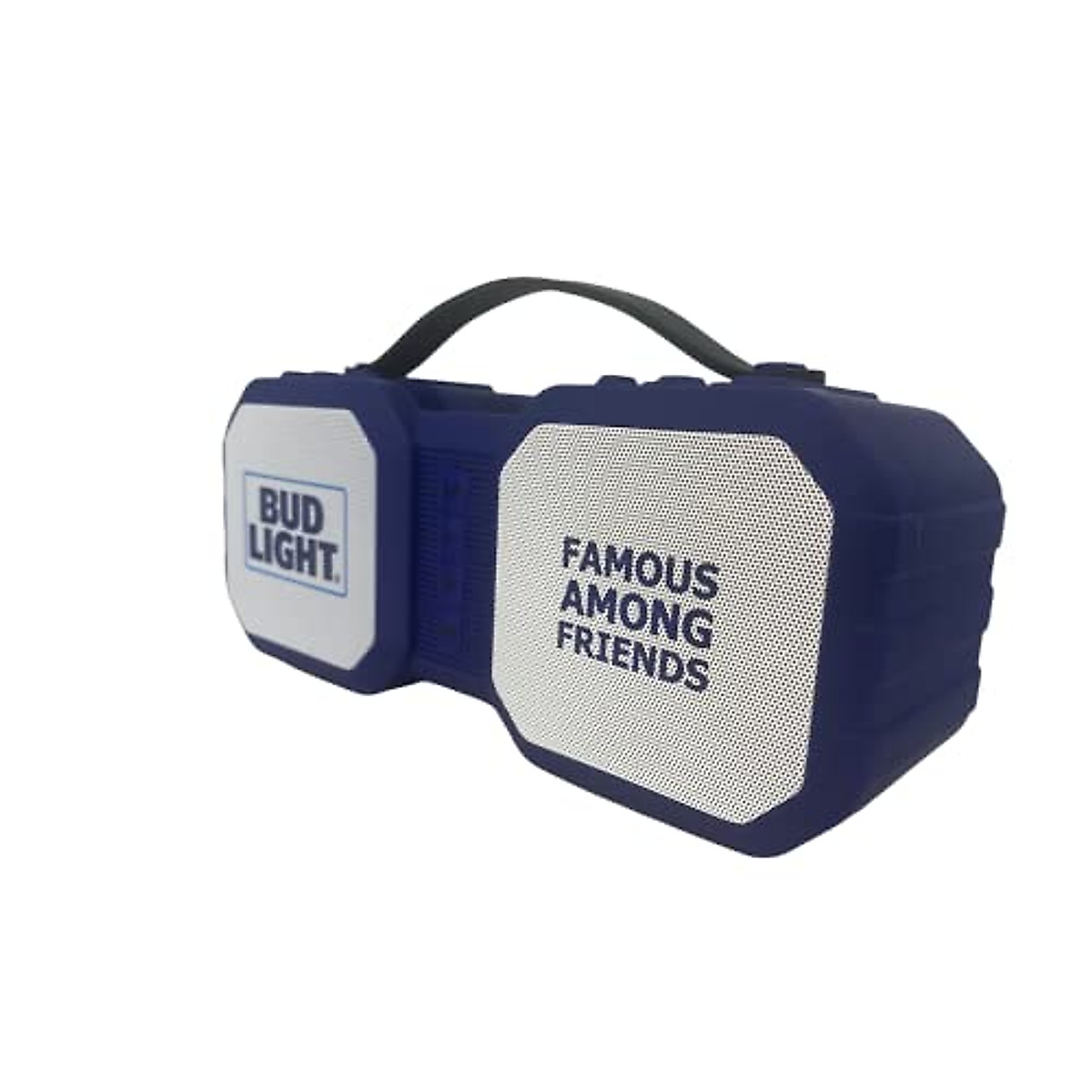 Bud Light Rugged Bluetooth Speaker with Phone Holder - Water Resistant - Phone Holder - Micro SD Card Reader - FM Radio - Carrying Handle - Bluetooth Speaker