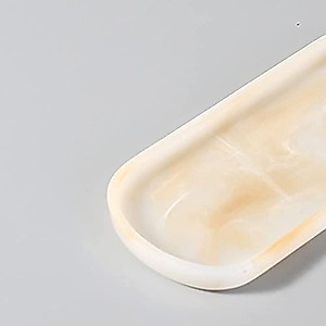 Resin Vanity Tray Bathroom Tray Toilet Tank Storage Tray Vanity Countertop Organizer for Candles Soap Towel Perfume Holder Jewlery Dish