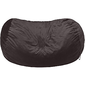 Amazon Basics Memory Foam Filled Bean Bag Lounger with Microfiber Cover, 6 ft, Grey, Solid