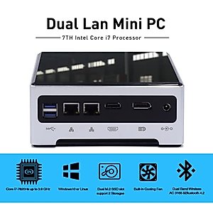 WEIDIAN Mini Desktop PC Quad Core i7 7820HK Windows 10 Mini Computer 16GB DDR4 512GB SSD Double Display 4K 60Hz Gigabit Ethernet HD DP M.2 Wi-Fi&BT4.2 Micro Desktop Small Computer