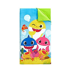 Baby Shark Indoor Slumber Set, Zip Around Sleeping Bag with 13"x18" Pillow, Ages 3+, 46"x26", Blue