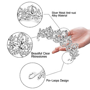 Didder Silver Tiaras for Women Bridal Tiara, Crystal Tiaras and Crowns for Women Princess Tiaras for Girls Birthday Crown for Prom Wedding Party Halloween Costume Hair Accessories Christmas Gift