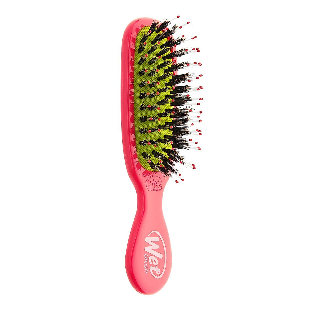 Wet Brush Mini Shine Enhancer Hair Brush, Pink - Exclusive Ultra-soft IntelliFlex Bristles - Natural Boar Bristles for All Hair Types - For Women, Men, Wet And Dry Hair