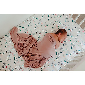 Mima Bebie Swaddle Blanket and Hat Set – Cute Receiving Blanket for Baby Boy and Girl – Soft and Cozy Baby Swaddle Blanket for Newborn – Newborn Blanket New Mom Essentials – Dusty Rose