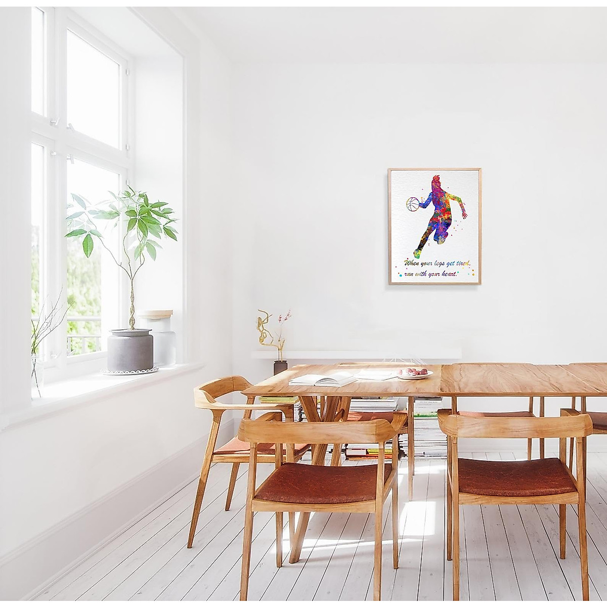 Dignovel Studios 8X10 Unframed Basketball Girl When Your Legs Get Tired Motivational Watercolor Art Print Poster Housewarming Wall Giclee Office Home Decor DN521