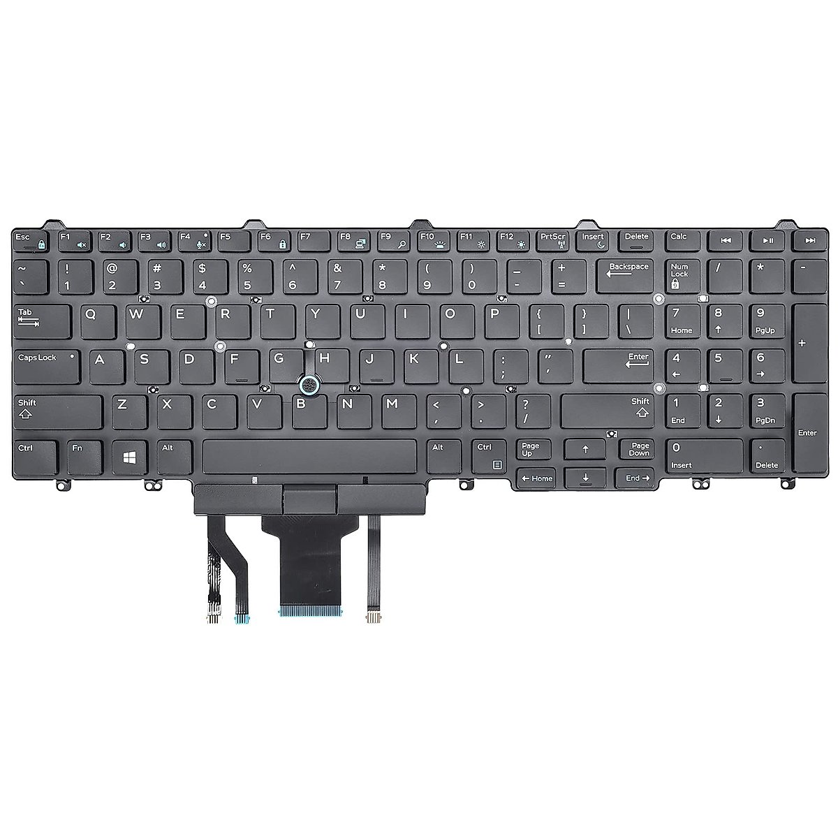 Replacement Keyboard for Dell Latitude E5550 E5570 5550 5580 5590 5591, Precision 3510 3520 7510 7520 7710 7720 Series Laptop with Pointer with Backlit No Frame US Layout