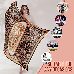 Xinmurffy 100% Wool Scarf Pashmina Shawls and Wraps for Women Cashmere Warm Winter Soft Large Scarves Cold Weather