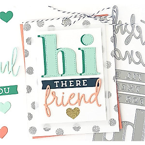 Ammsochy Cutting Dies Kit English Words Metal Stencils Scrapbooking Tools DIY Craft Carbon Steel Embossing Template for Paper Card Making Album Arts Crafts Supplies (English Greeting words-12.5x18cm)