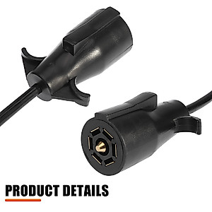 X AUTOHAUX 4.5ft 7 Way Round to 4 Way Pin Flat Trailer Coiled Wiring Harness Connector Adapter Plug