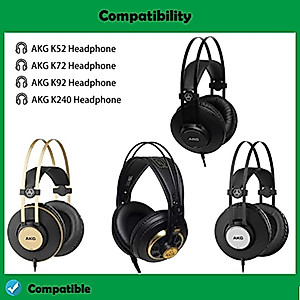 DowiTech Professional Headphone Replacement Ear Pads Cushions Headset Earpads Compatible with AKG K52 K72 K92 K240 Headphone Headset