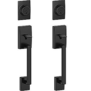 Schlage F58 CEN 622 Century Single Cylinder Exterior Entrance Handleset Lock, Matte Black (Exterior Half Only)